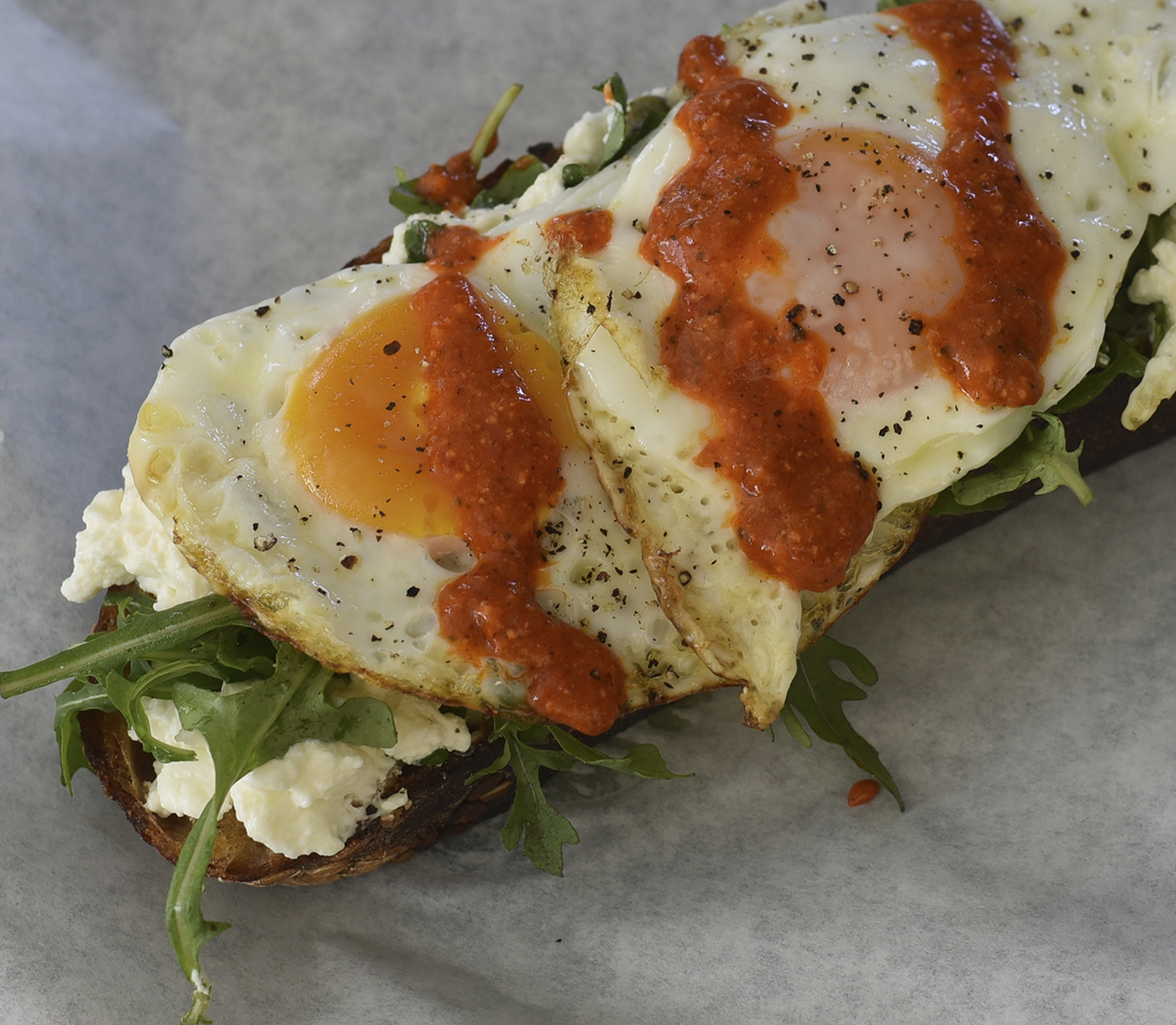Breakfast Toast with Fresh Ricotta & Harissa Sauce - Armanino Foodservice